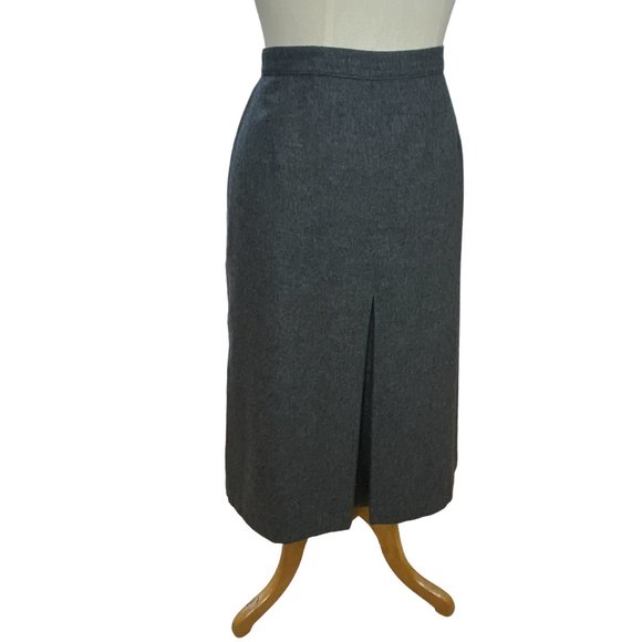 TanJay | Skirts | Vintage Tan Jay Tweed Wool Blend Marled Gray Pleated ...